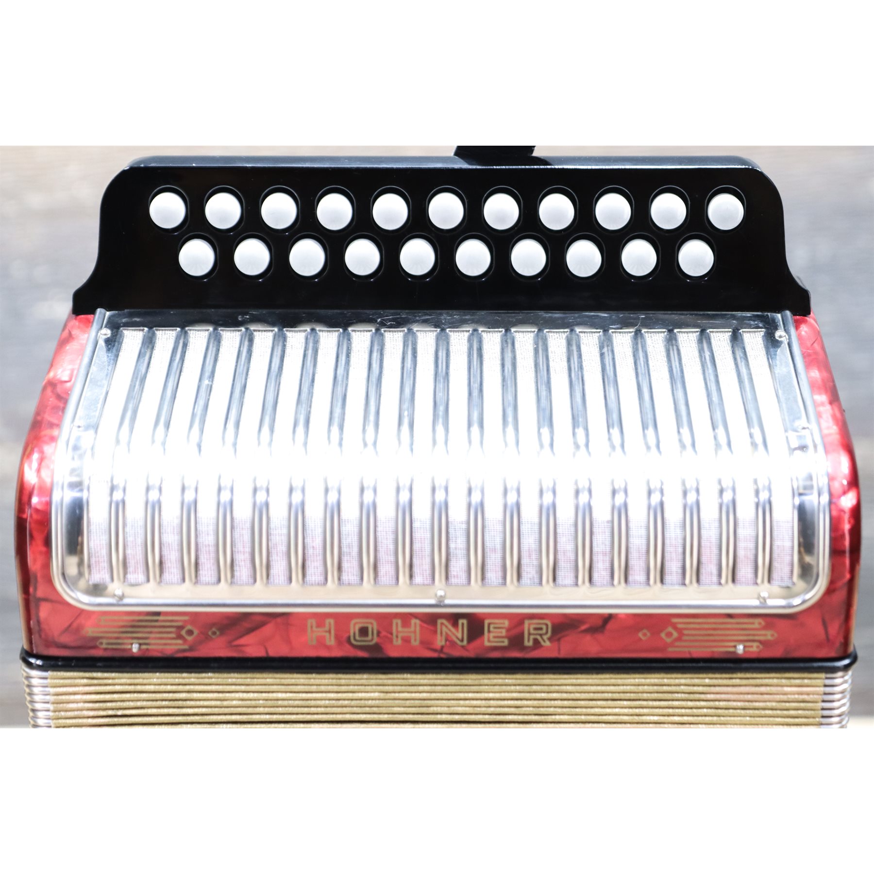 HOHNER ERICA 2-ROW 8-BASS 21-TREBLE BUTTON G-C RED ACCORDÉON DIATONIQUE ...